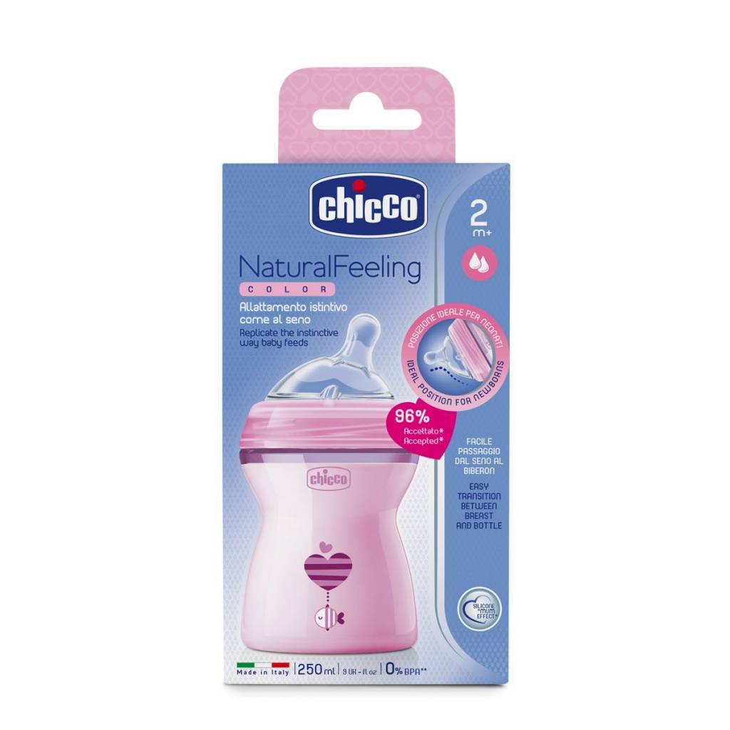 BIBERÓN NATURAL FEELING 2M+ 250 ML - ROSADA Lactancia Biberones y ...